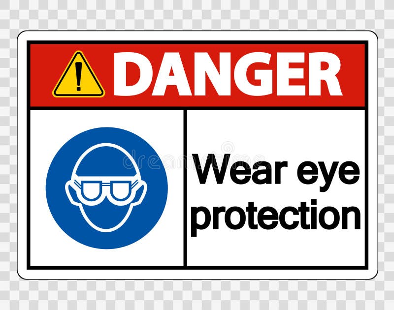 Symbol Danger Wear Eye Protection on Transparent Background Stock ...