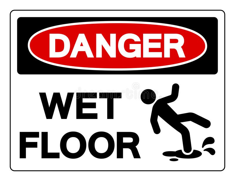 Danger Wet Floor Symbol Sign, Vector Illustration, Isolate on White ...