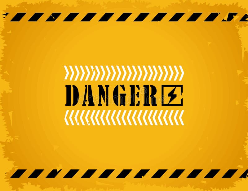 Danger Word in Yellow Background Stock Vector - Illustration of careful ...