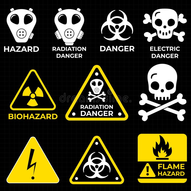 Danger Zone Warning Frame with Futuristic HUD Elements for Print and ...
