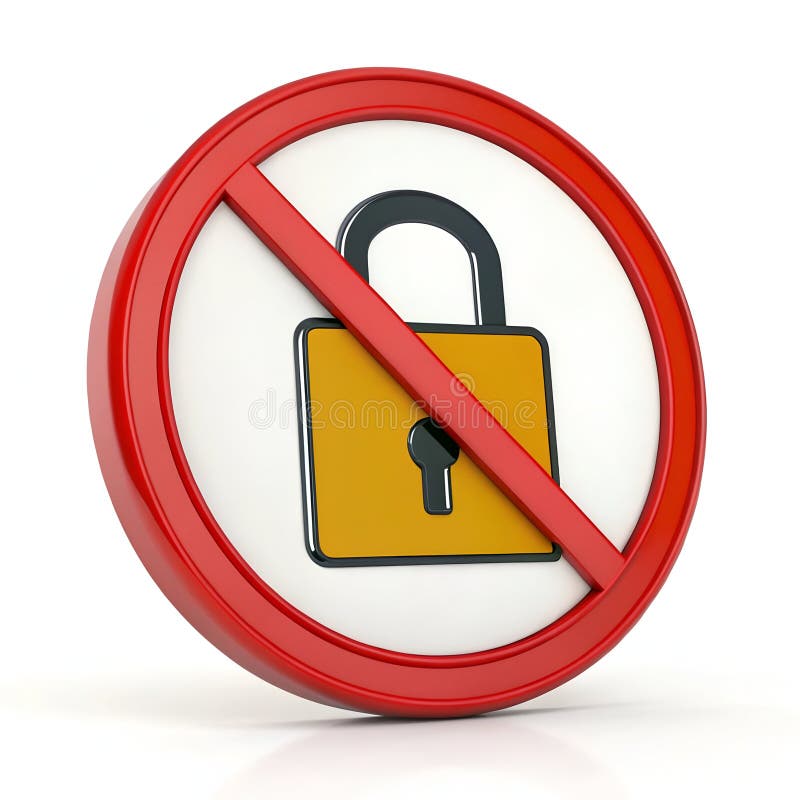 Dangerous Access 3D Icon, Security and Risk Concept Stock Illustration ...