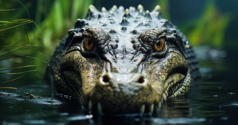 Dangerous Alligator in the Swamp a Wildlife Encounter Stock ...