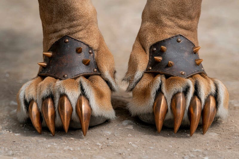 Dangerous Animal Claws with Spikes Stock Illustration - Illustration of ...