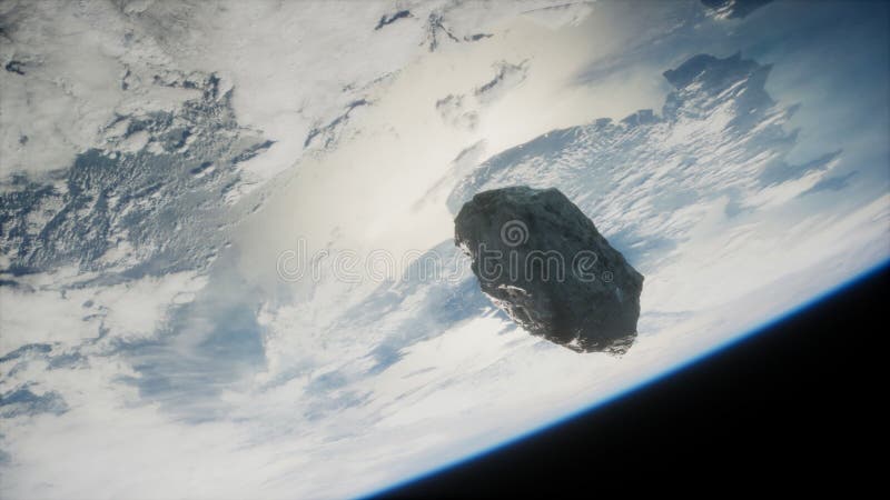 Dangerous Asteroid Approaching Planet Earth Stock Video - Video of ...
