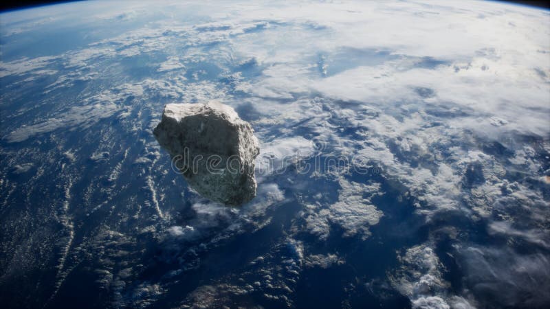 Dangerous Asteroid Approaching Planet Earth Stock Video - Video of ...