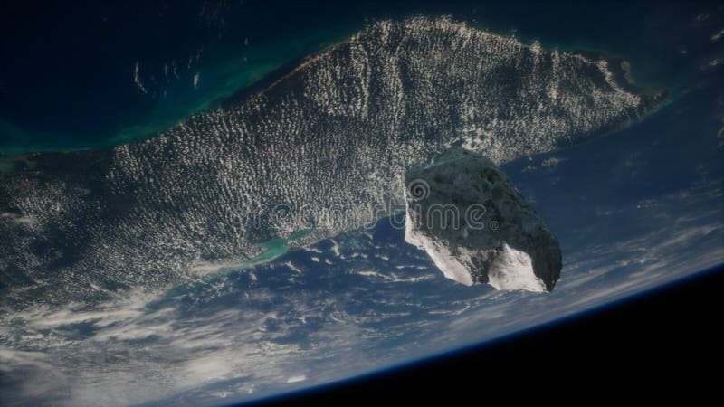 Dangerous Asteroid Approaching Planet Earth Stock Video - Video of ...