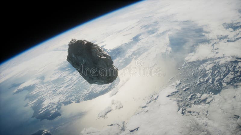 Dangerous Asteroid Approaching Planet Earth Stock Video - Video of ...