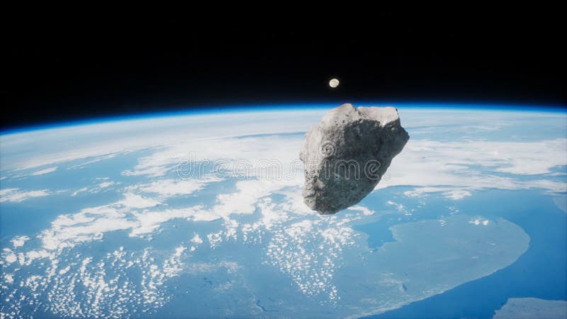 Dangerous Asteroid Approaching Planet Earth Stock Video - Video of ...
