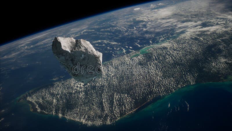 Dangerous Asteroid Approaching Planet Earth Stock Video - Video of ...