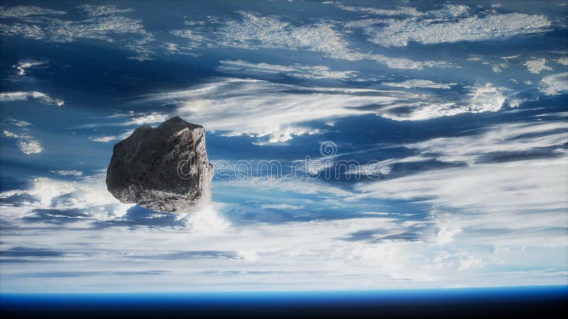 Dangerous Asteroid Approaching Planet Earth Stock Video - Video of ...