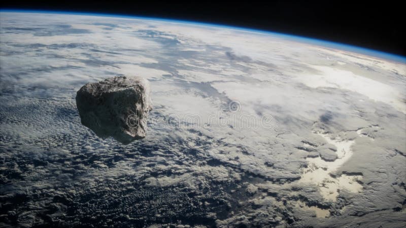 Dangerous Asteroid Approaching Planet Earth Stock Video - Video of ...