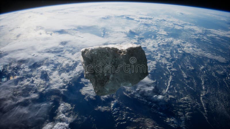 Dangerous Asteroid Approaching Planet Earth Stock Illustration ...