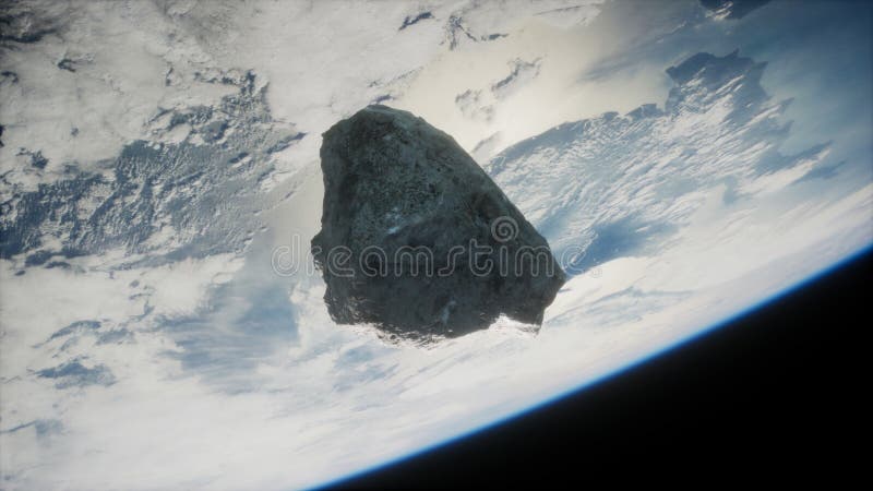 Dangerous Asteroid Approaching Planet Earth Stock Illustration ...