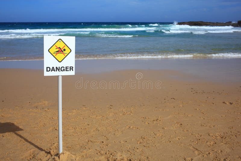 Do Not Swim Sign at Beach. Danger Stock Image - Image of attention ...