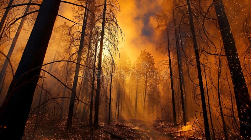 A Dangerous Big Forest Fire 3 Stock Illustration - Illustration of ...