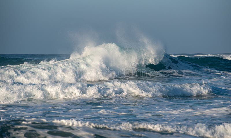 Dangerous Big Stormy Waves during a Windstorm at the Sea Stock Photo ...