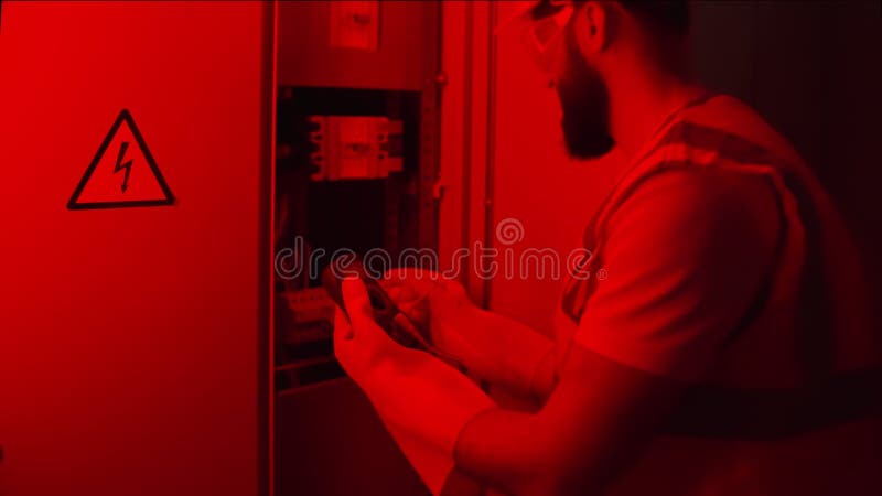 Dangerous Breakdown in Electrical Panel, Alarm Red Light is Strobing ...