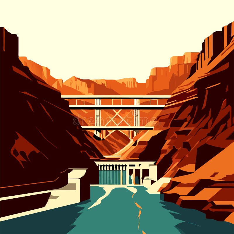Dangerous Bridge in the Desert. Vector Illustration in Cartoon Style AI ...