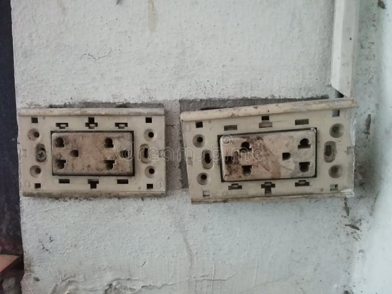 Defective Power Cable On The White Stock Photo - Image of network ...