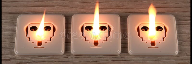 Dangerous Burning Electrical Wall Socket Urgent Fire Hazard Requiring ...