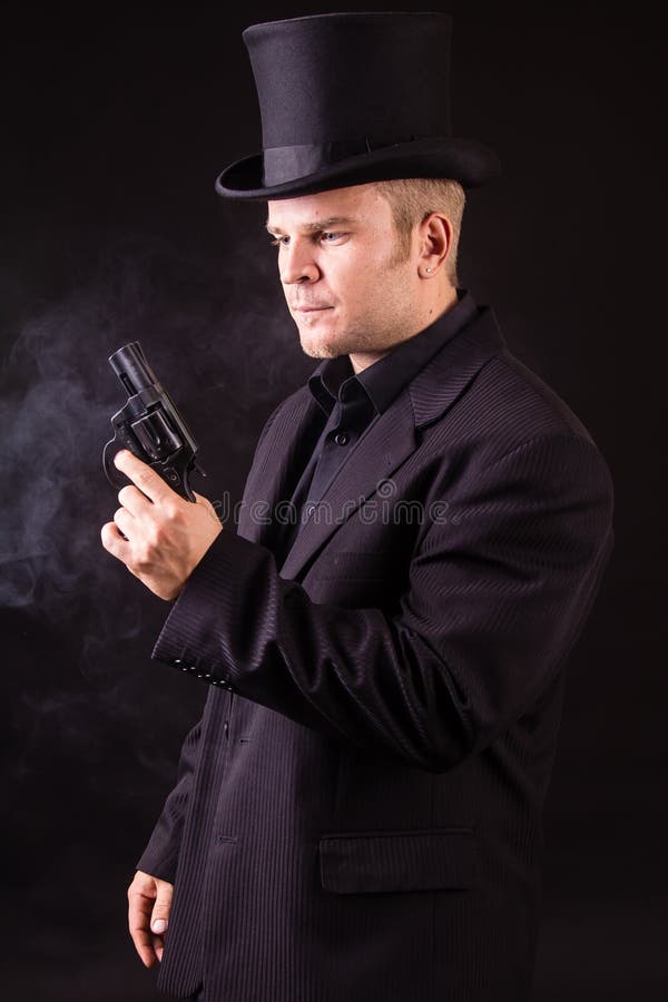 Dangerous Business Man Holding Gun Stock Photo - Image of handgun ...