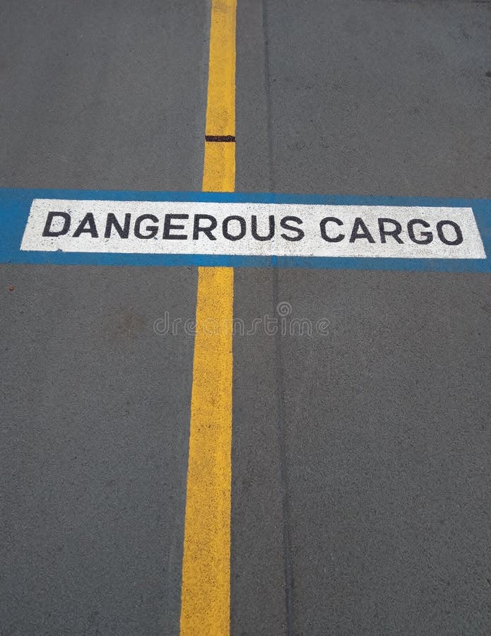 Dangerous Cargo Sign on Ferry S Vehicle Lane Stock Photo - Image of ...
