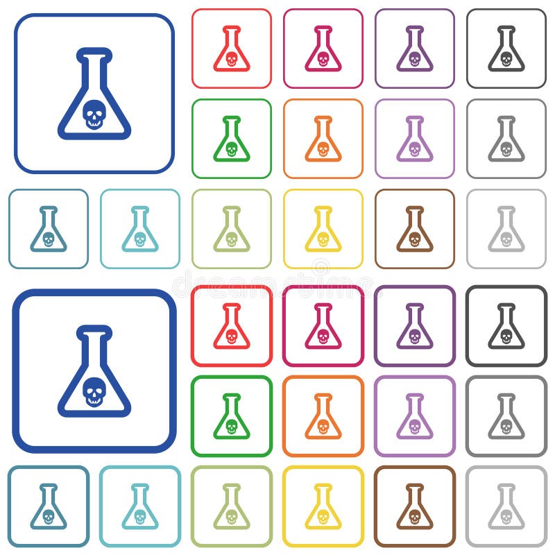 Dangerous Chemical Experiment Outlined Flat Color Icons Stock Vector ... Dangerous Chemical Experiment Outlined Flat Color Icons Stock Vector ...