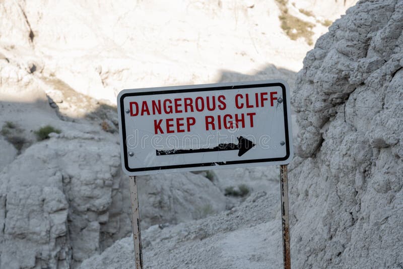 Dangerous Cliffs Sign stock image. Image of notch, directions - 203932657