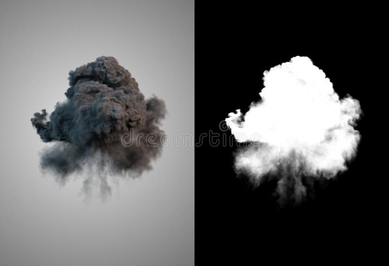 Dangerous Cloud 3d Rendering of Black Smoke after an Explosion with ...