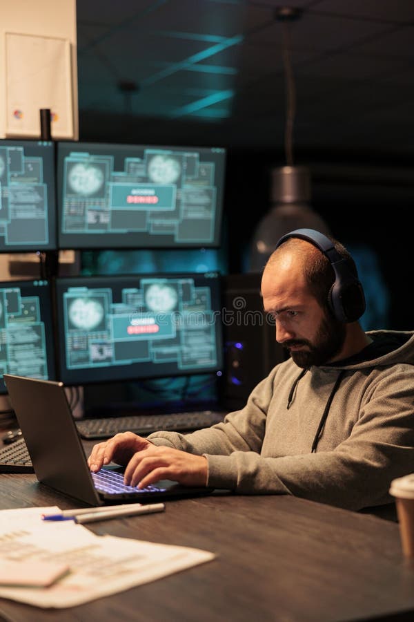 Dangerous Coder Hacking Security System To Steal Big Data Stock Photo - Image of code ...