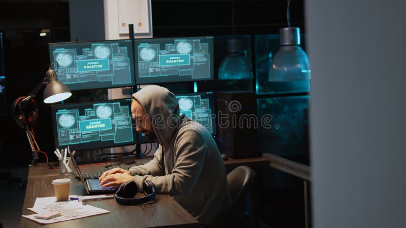 Dangerous It Coder Working On Security Breach Stock Image Image Of 4914