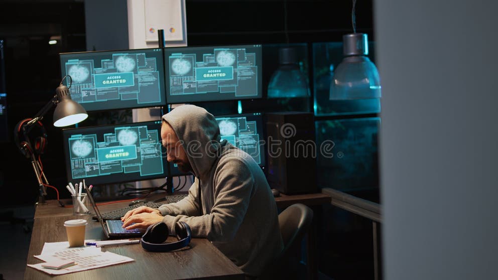 Dangerous it Coder Working on Security Breach Stock Image - Image of cybercrime, internet: 262590493