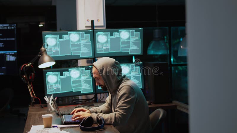 Dangerous It Coder Working On Security Breach Stock Footage Video Of Network Interface 263471128