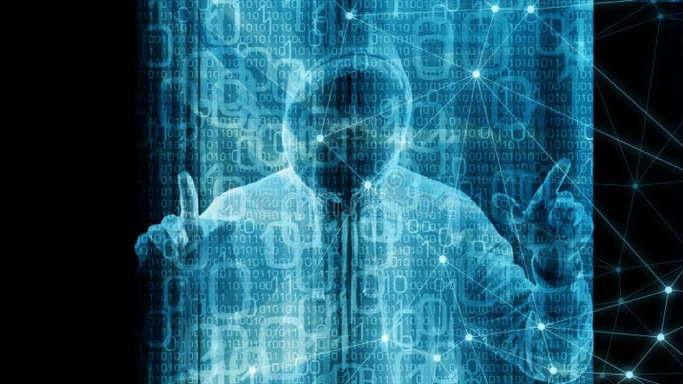 Dangerous Computer Espionage Abstract Shapes Binary Numbers Stock ...