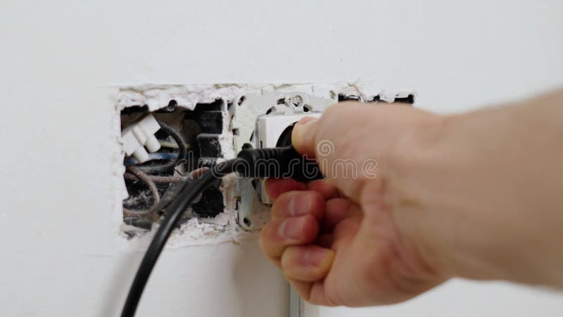Dangerous Connection of an Electrical Plug into an Incomplete Broken ...