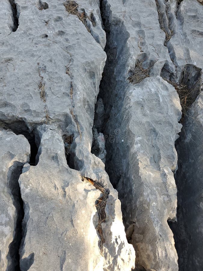 Dangerous Cracks in the Rock - Risk of Falling in! Stock Image - Image ...