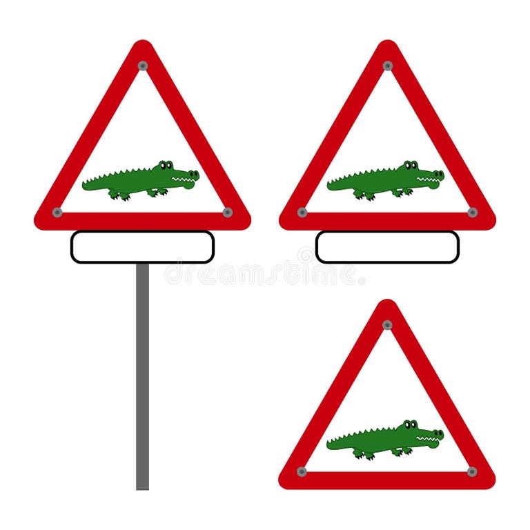 Crocodile Road Sign Stock Illustrations – 183 Crocodile Road Sign Stock ...