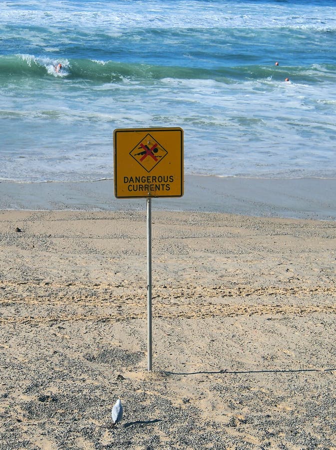 Dangerous Currents Warning Sign Stock Image - Image of beach, heavy ...