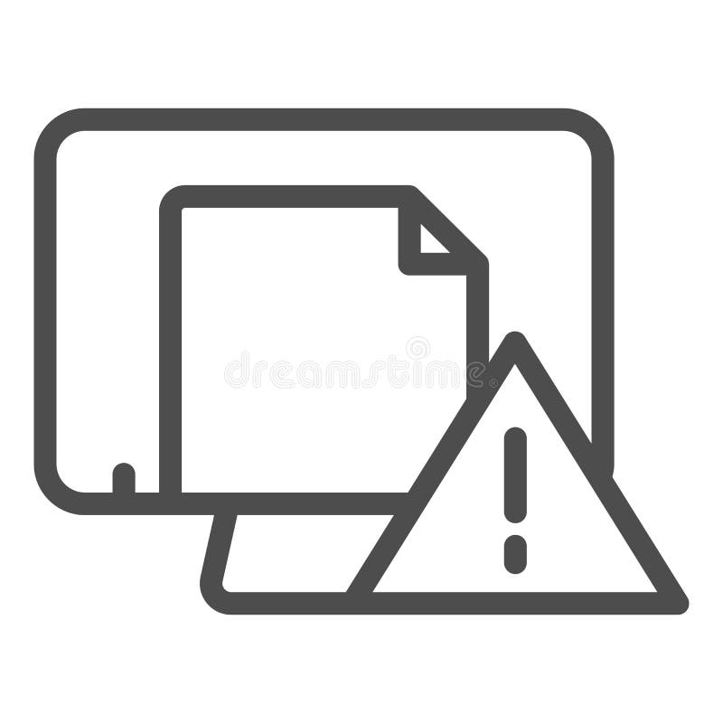 Dangerous Document on Computer Flat Icon. Document Icon with ...