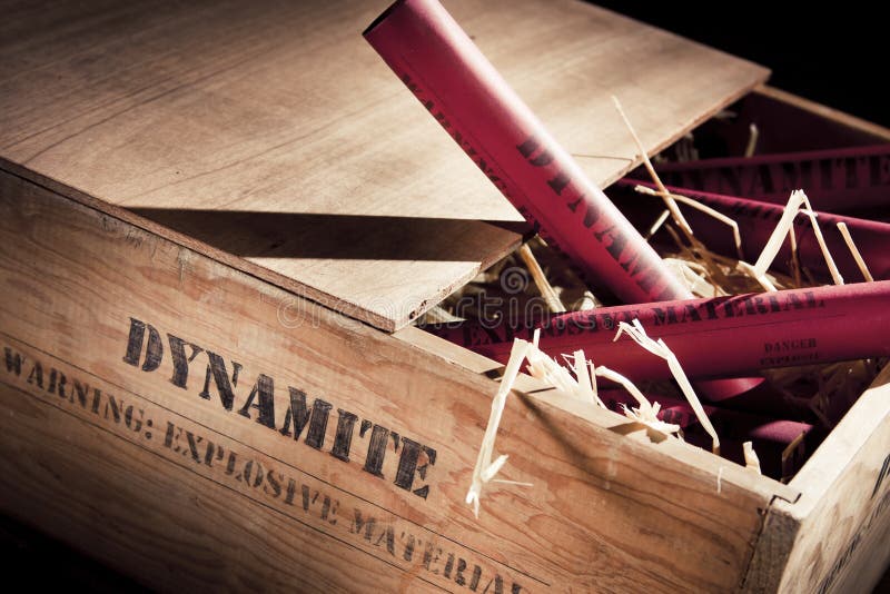 Dangerous Dynamite Sticks on Wooden a Box Stock Image - Image of ...