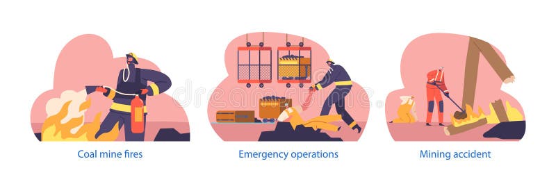 Dangerous Emergency Situation Underground Isolated Elements. Fire ...
