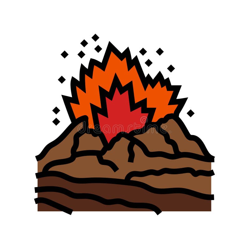 Dangerous Exploding Volcano Color Icon Vector Illustration Stock Vector ...