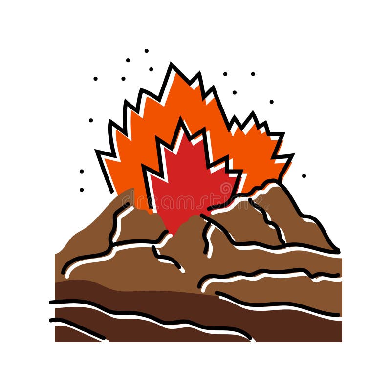 Dangerous Exploding Volcano Color Icon Vector Illustration Stock Vector ...