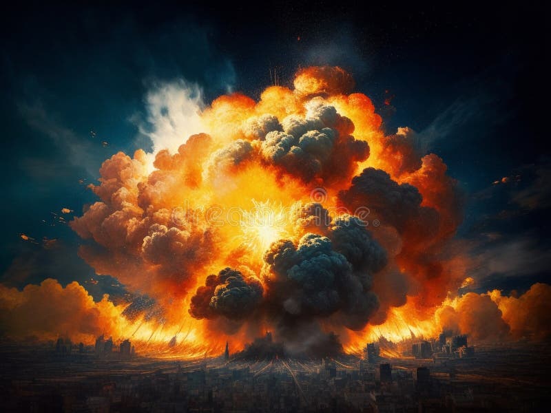 Dangerous Explosion in Goh Style. Stock Illustration - Illustration of ...