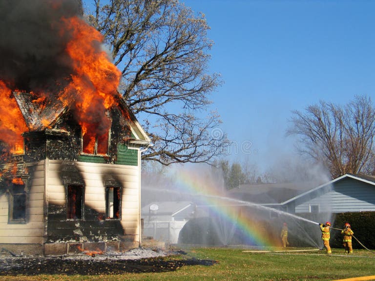 Dangerous Fire Under Control Stock Photo - Image of burnt, homes: 2450228