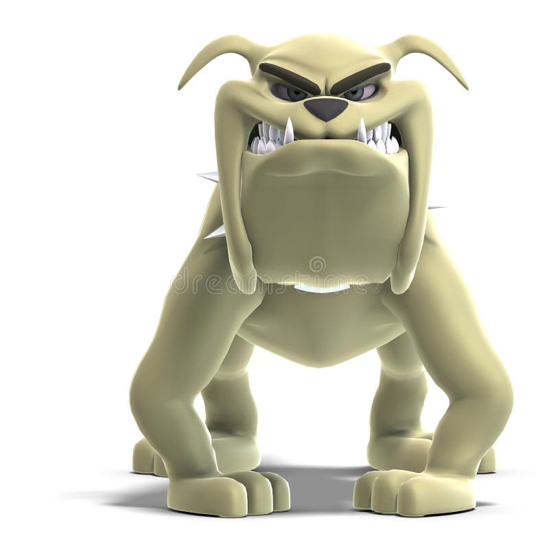 Dangerous and Funny Toon Dog Stock Illustration - Illustration of ...