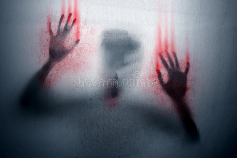 Dangerous Ghost with Bloody Hands Stock Photo - Image of halloween ...