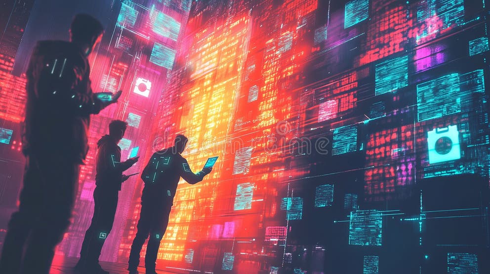 Dangerous Group of Hackers. Internet Cyber Crime. System Breaking and ...