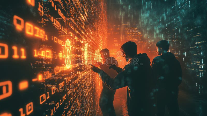 Dangerous Group of Hackers. Internet Cyber Crime. System Breaking and ...