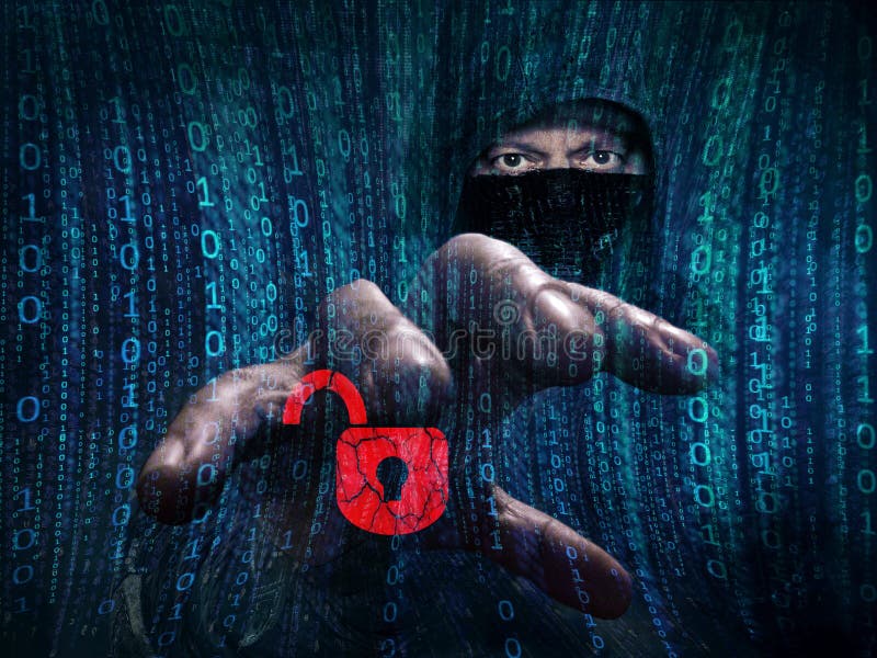 Dangerous Hacker Stealing Data -concept Stock Photo - Image of green ...
